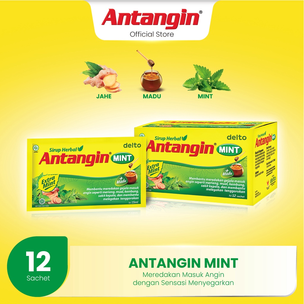 Jual Antangin Mint Sirup Herbal Box 12 Sachet - dengan Sensasi ...