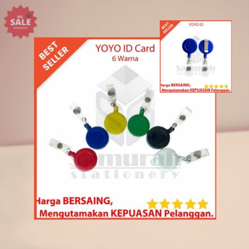 Jual Yoyo ID Card Tarik 6 Warna Dop Polos - Merah / Biru / Kuning / Hijau / Putih / Hitam Per ...