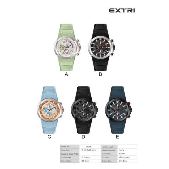 Jual JAM TANGAN PRIA ORIGINAL EXTRI WATCH X6058 CHRONOGRAPH WATERRESIST PLUSBOX | Shopee Indonesia