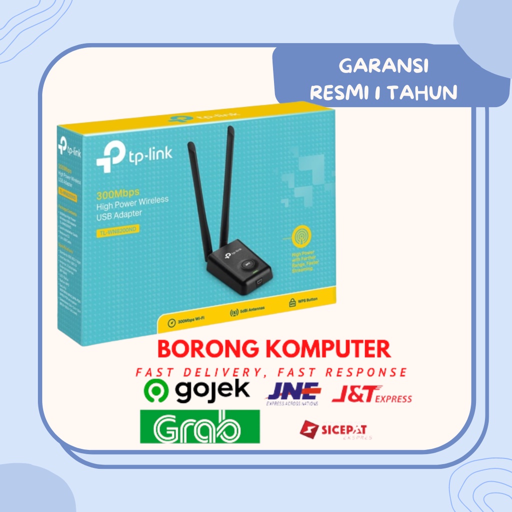 Jual Tp-link TL-WN8200ND 300Mbps High Power Wireless USB Adapter Wifi ...