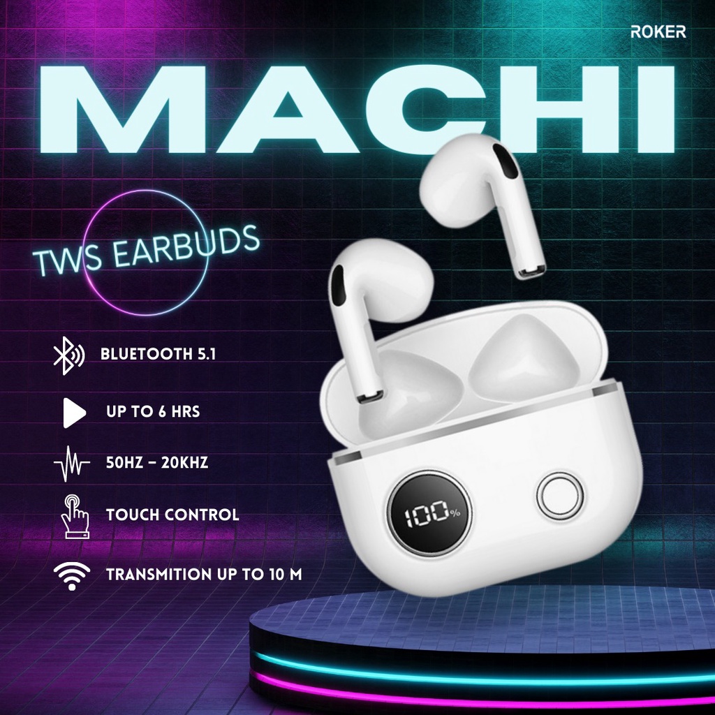 Jual TWS ROKER MACH I EB211 True Wireless Earphone TWS GATT Bluetooth 5 ...