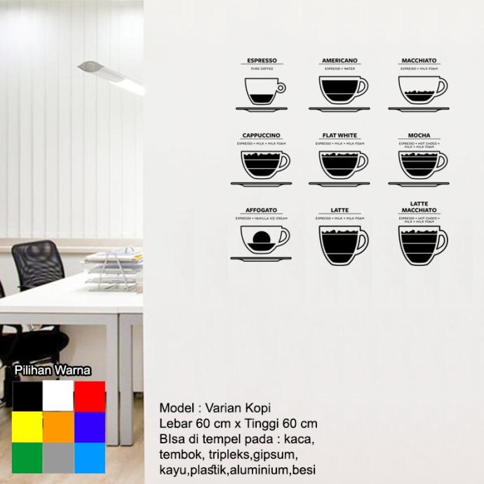 Jual Stiker Aneka Kopi Dinding Kaca Pintu Cafe Resto Coffeeshop Sticker ...
