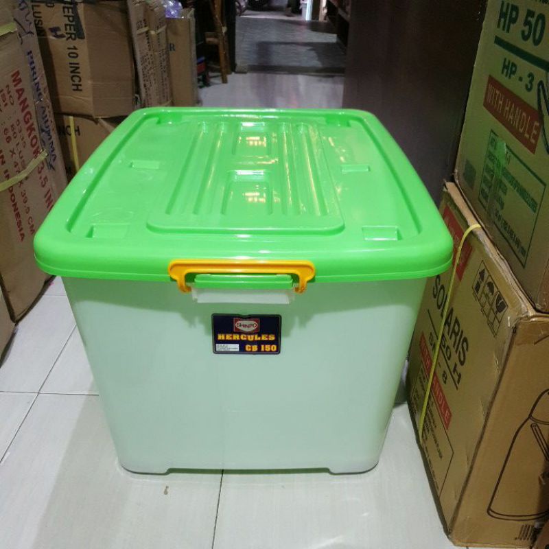 Jual SHINPO Box Container Hercules Serbaguna Roda 150 Liter Tebal ...