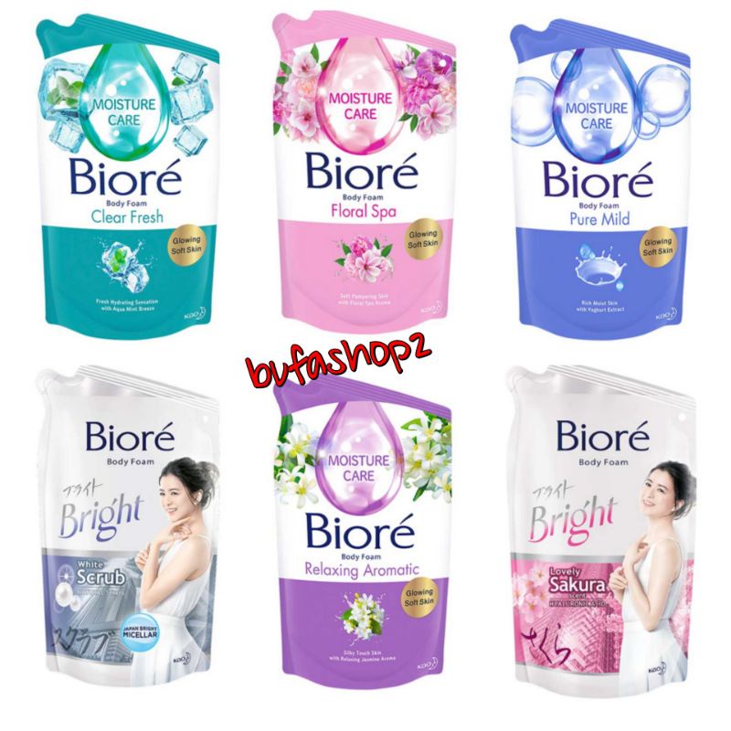 Jual BIORE body wash sabun mandi cair all variant 390/400ml | Shopee Indonesia