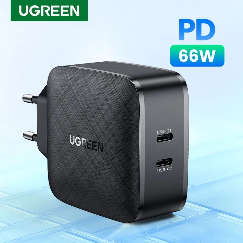 Jual Ugreen 66W GaN Charger 2 Port USB Type C PD QC 3.0 4.0 Fast Charging | Shopee Indonesia