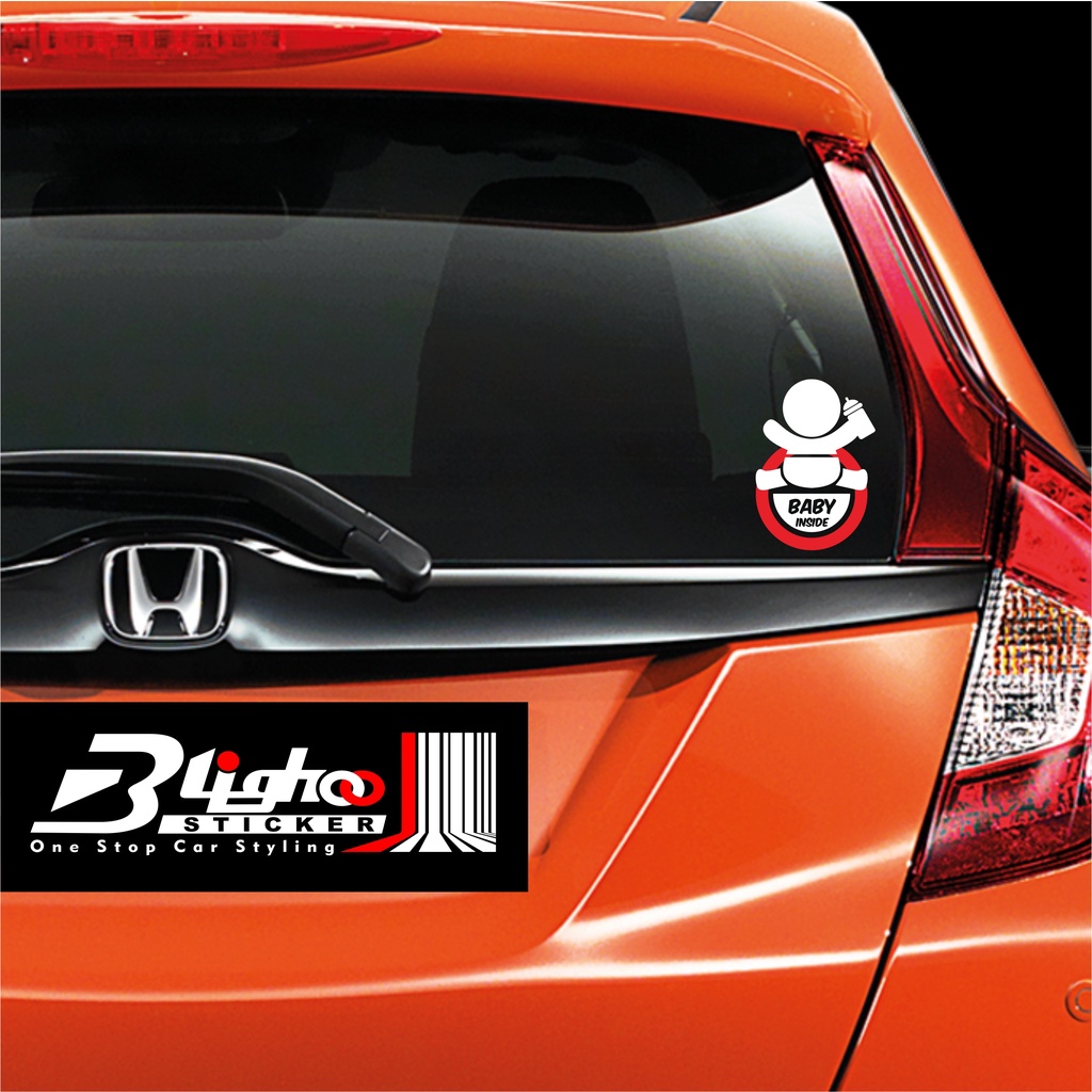 Jual STIKER KACA MOBIL BABY INSIDE 15 CM CUTE CUTTING STICKER MOBIL ...