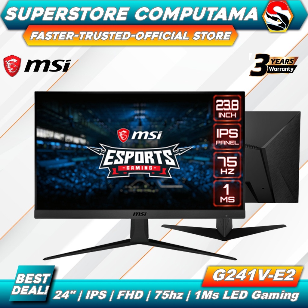Jual Monitor MSI Optix G241V E2 | 24" | IPS | FHD | 75hz | 1ms LED ...