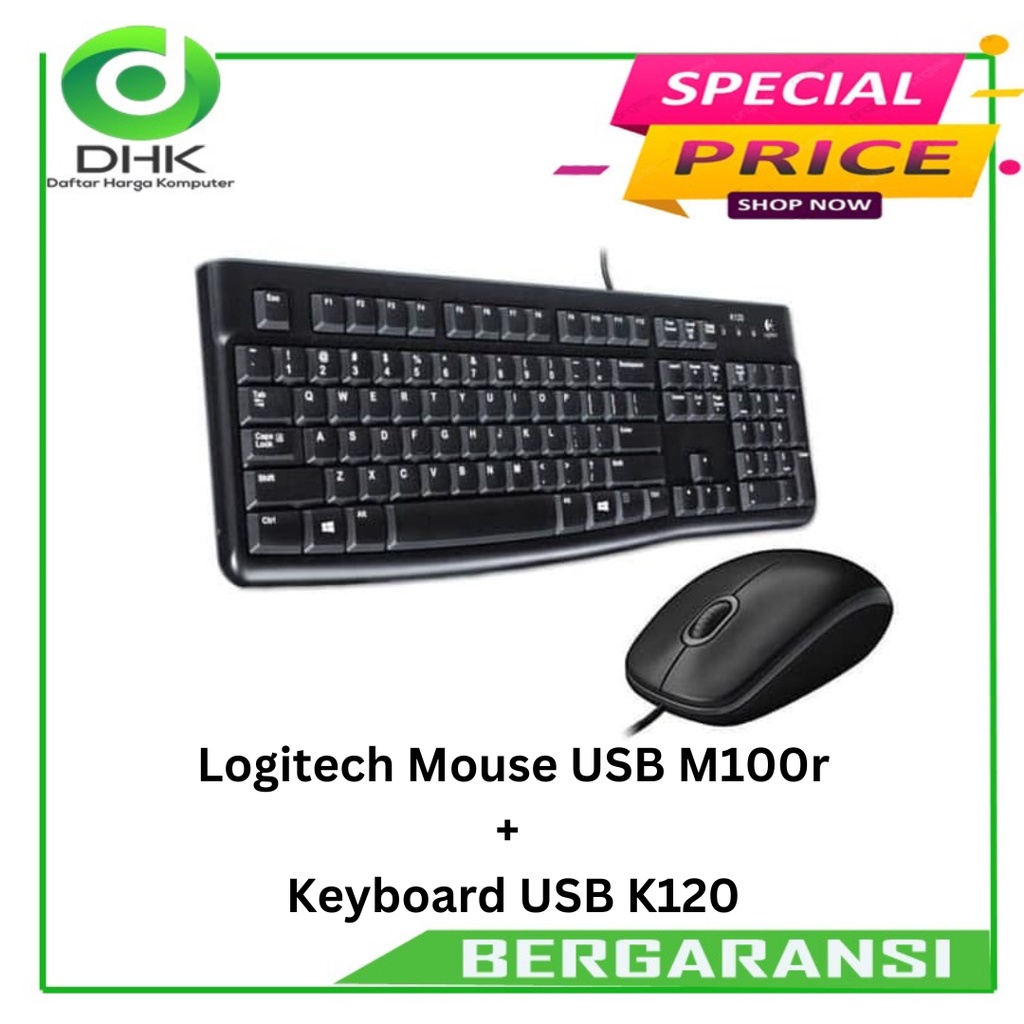 Jual Logitech Mouse USB M100r + keyboard USB K120 | Shopee Indonesia