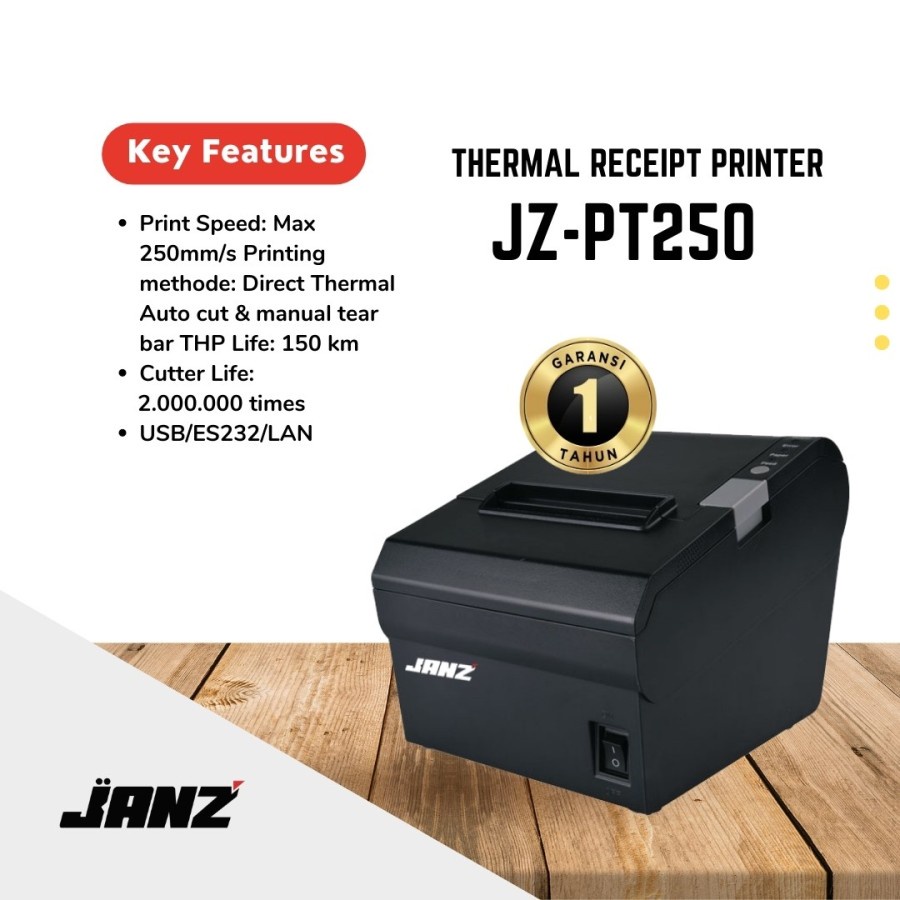 Jual JANZ PT250 Thermal Printer Durable Receipt | Shopee Indonesia