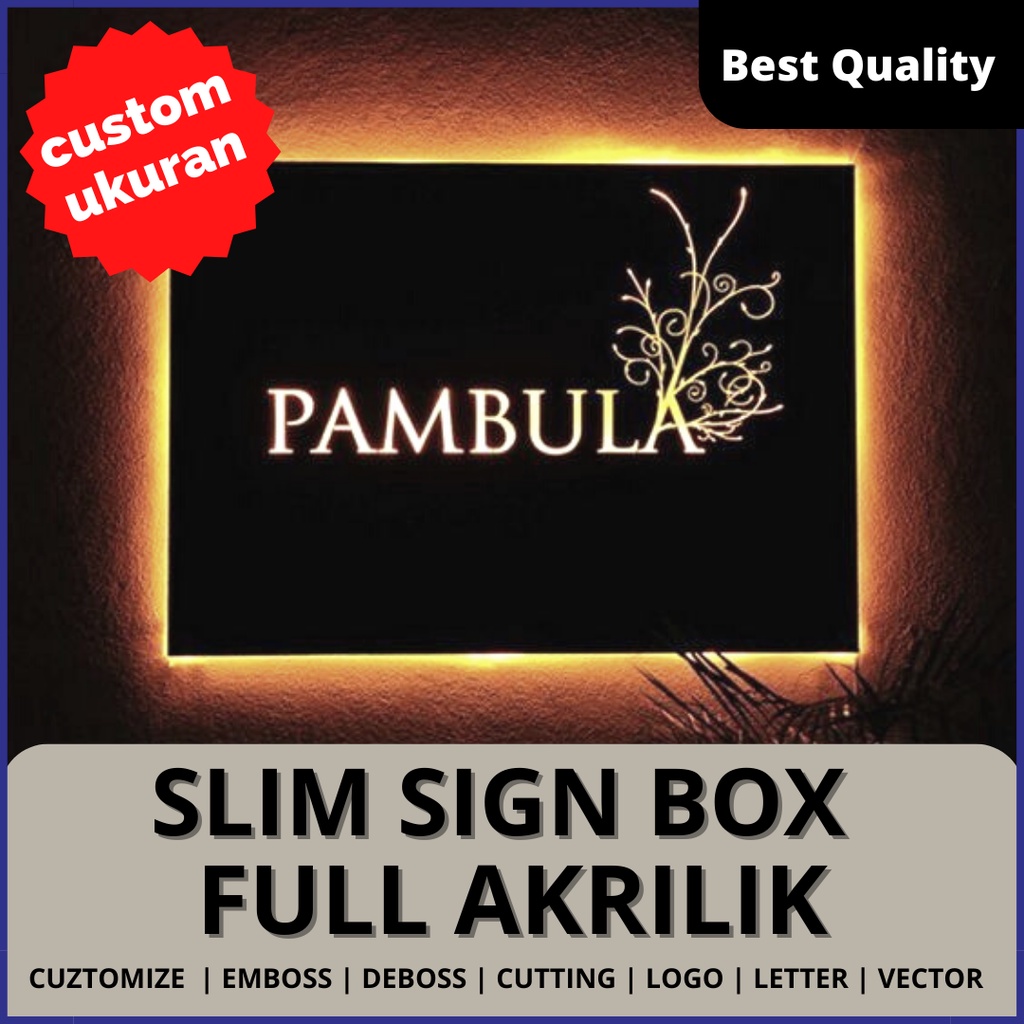 Jual Sign LED / Acrylic Slim Box LED / Neon Sign Box Ukuran Custom ...
