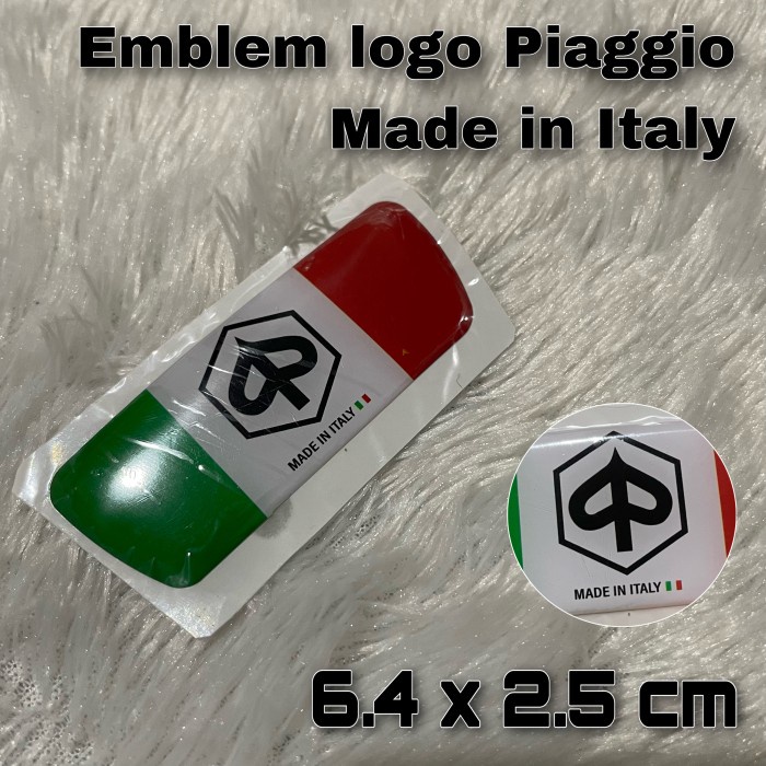 Jual emblem decal piaggio made in italy sticker timbul tebal glossy 3d ...