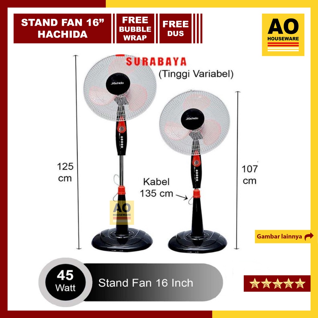 Jual Hachida Kipas Angin Berdiri Standfan Kaki Bulat 16 inch SF 1602 ...