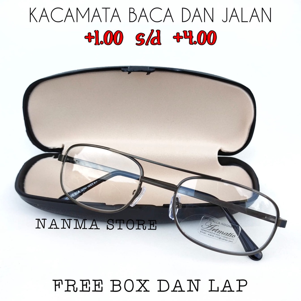 Jual Kacamata dua fungsi buat baca dan jalan model kotak frame besi ...