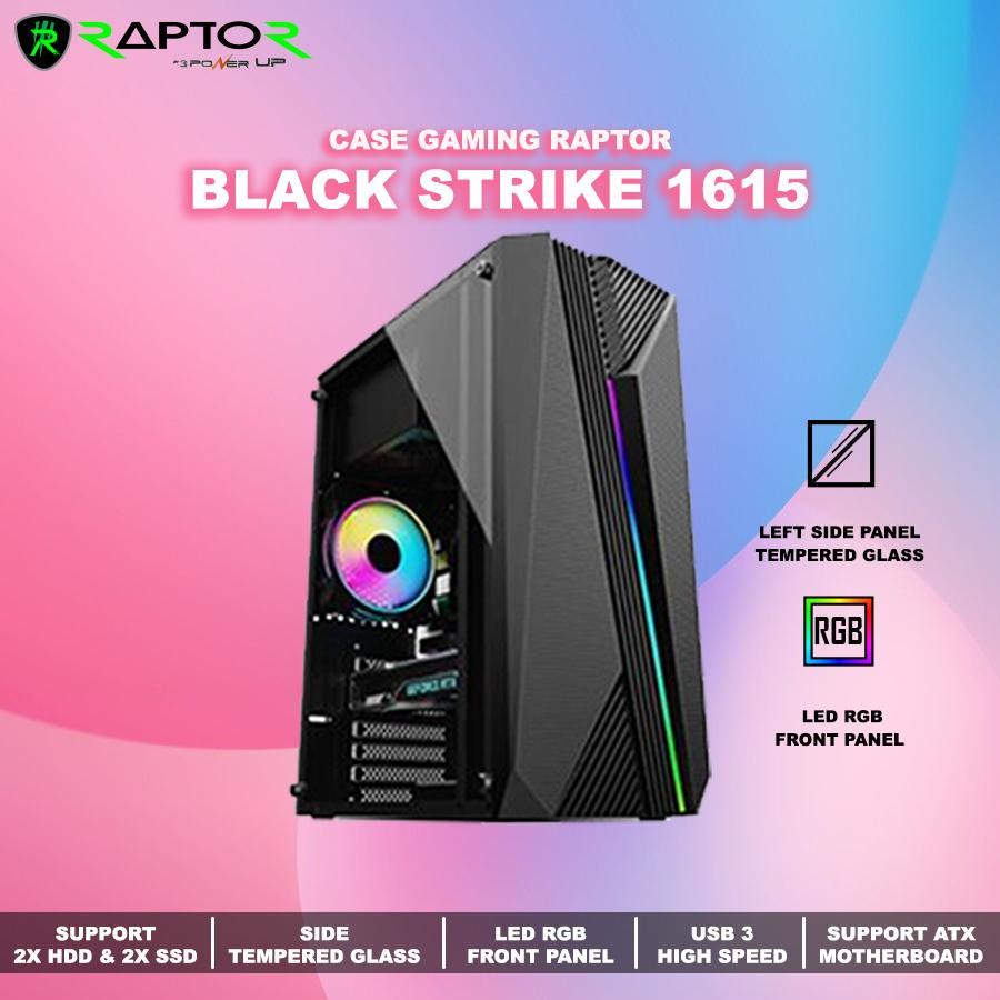 Jual Casing Gaming Power UP RAPTOR 1615 With Led Strip RGB - Casing ...
