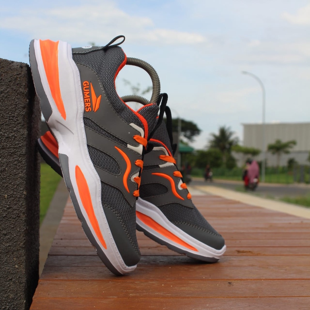 Jual Sneakers Gumers grey orange , Sepatu Pria dan Wanita, sepatu sport ...