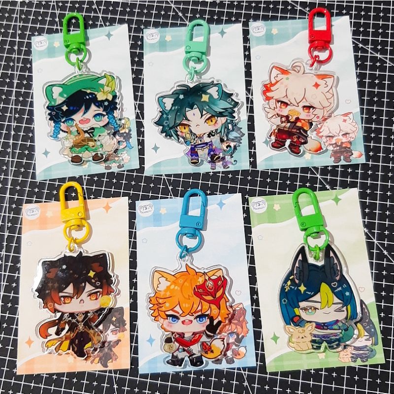 Jual Genshin Impact Keychain Venti Xiao Kazuha Zhongli Childe Tighnari Gantungan Kunci Akrilik ...
