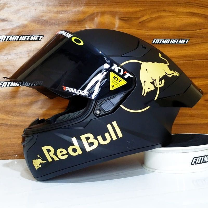Jual Helm Full Face KYT TT-Course Plain Matt Black Hitam Doff Redbull ...