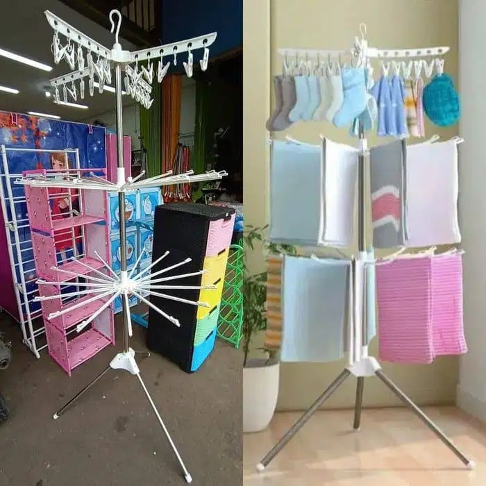 Jual SHENAR RAK JEMURAN PAKAIAN 3 SUSUN / RAK BAJU LIPAT /JEMURAN ...