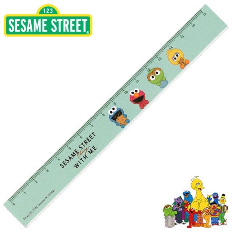 Jual Ruler 17cm Sesame Street Elmo Cookie Monster Oscar the Grouch Big ...