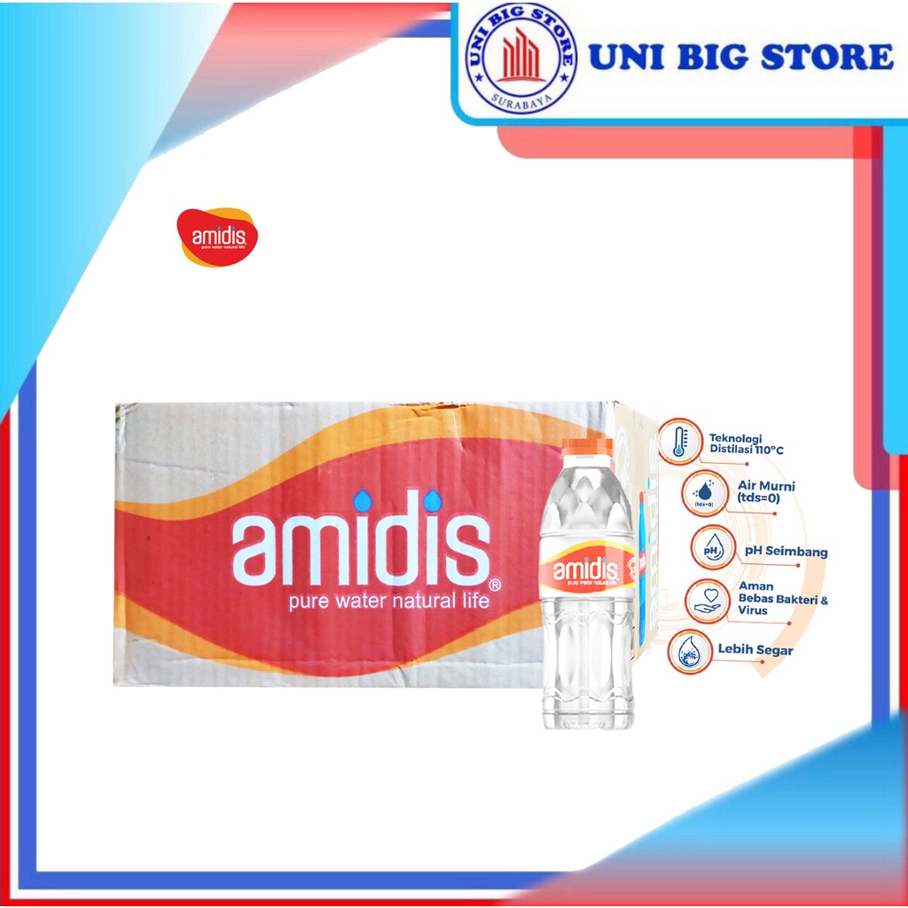 Jual Amidis Air Mineral Distilasi 330 ml x 24 Botol DUS Carton | Shopee ...