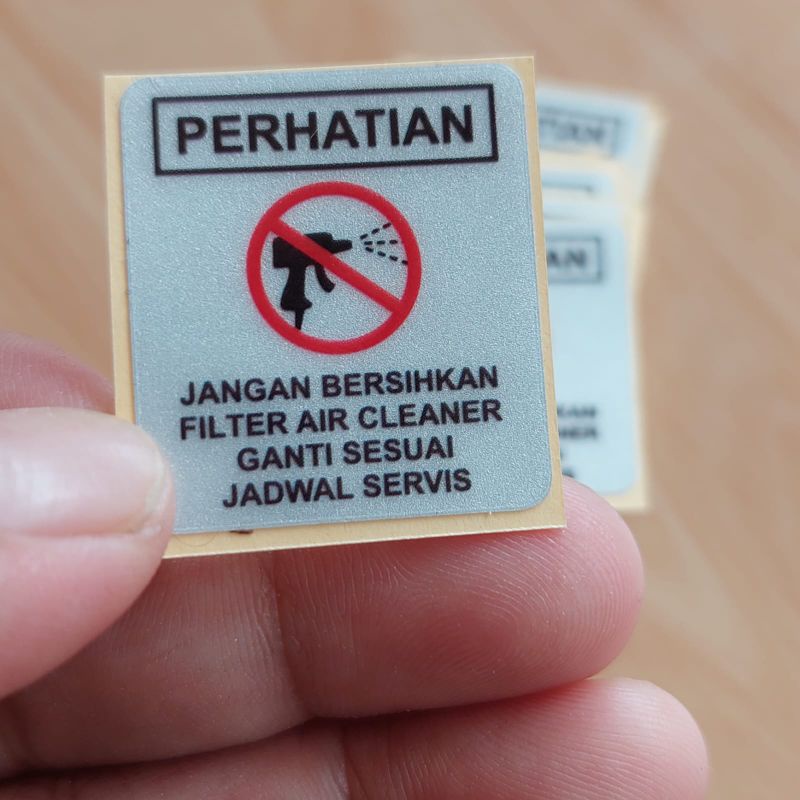Jual STICKER PERHATIAN JANGAN BERSIHKAN FILTER AIR CLEANER PRINT CUT ...