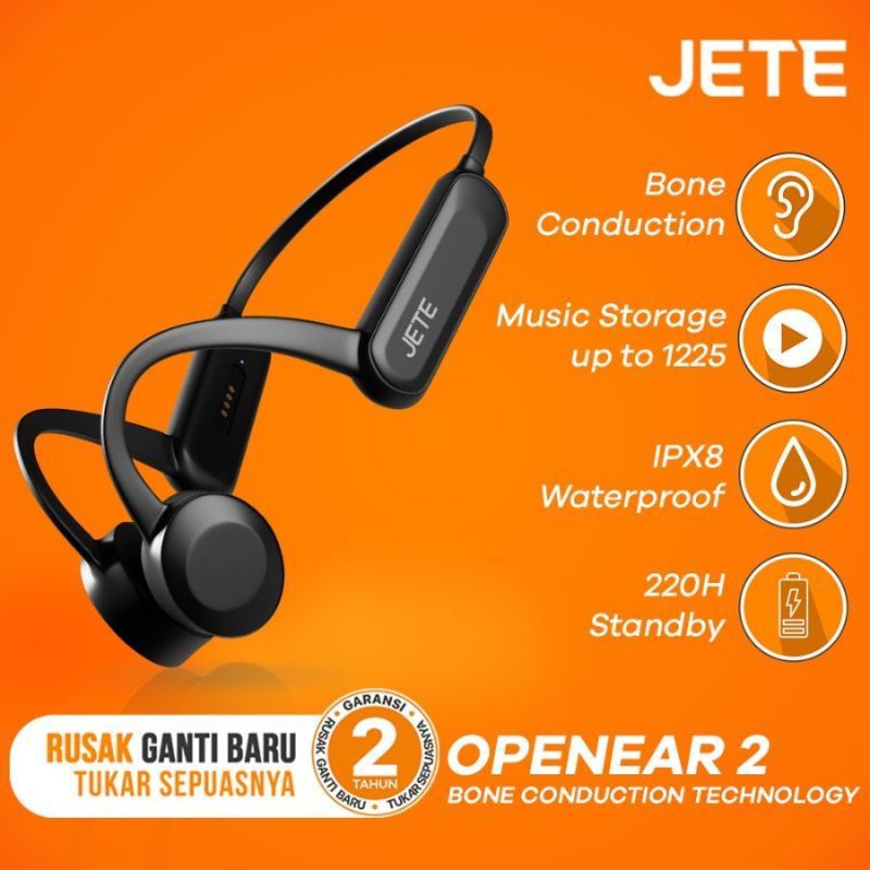 Jual Headset Handsfree HF Bluetooth JETE OPEN EAR 2 NEW - Garansi 2 ...