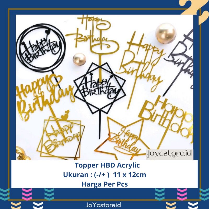 Jual Topper Kue /Topper Kue Acrylic /HBD /Engagement /Hiasan Kue /Cake ...