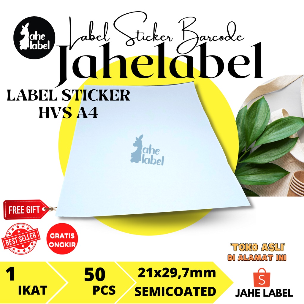 Jual STICKER HVS A4 STIKER KERTAS HVS A4 POLOS STIKER A4 ISI 50 LEMBAR ...