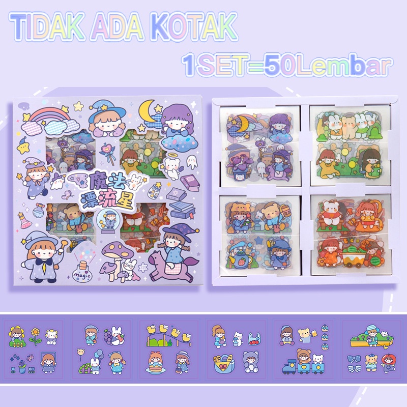 Jual 1 SET 50 LEMBAR STICKER AESTHETIC DIY / STICKER LUCU IMUT | Shopee ...