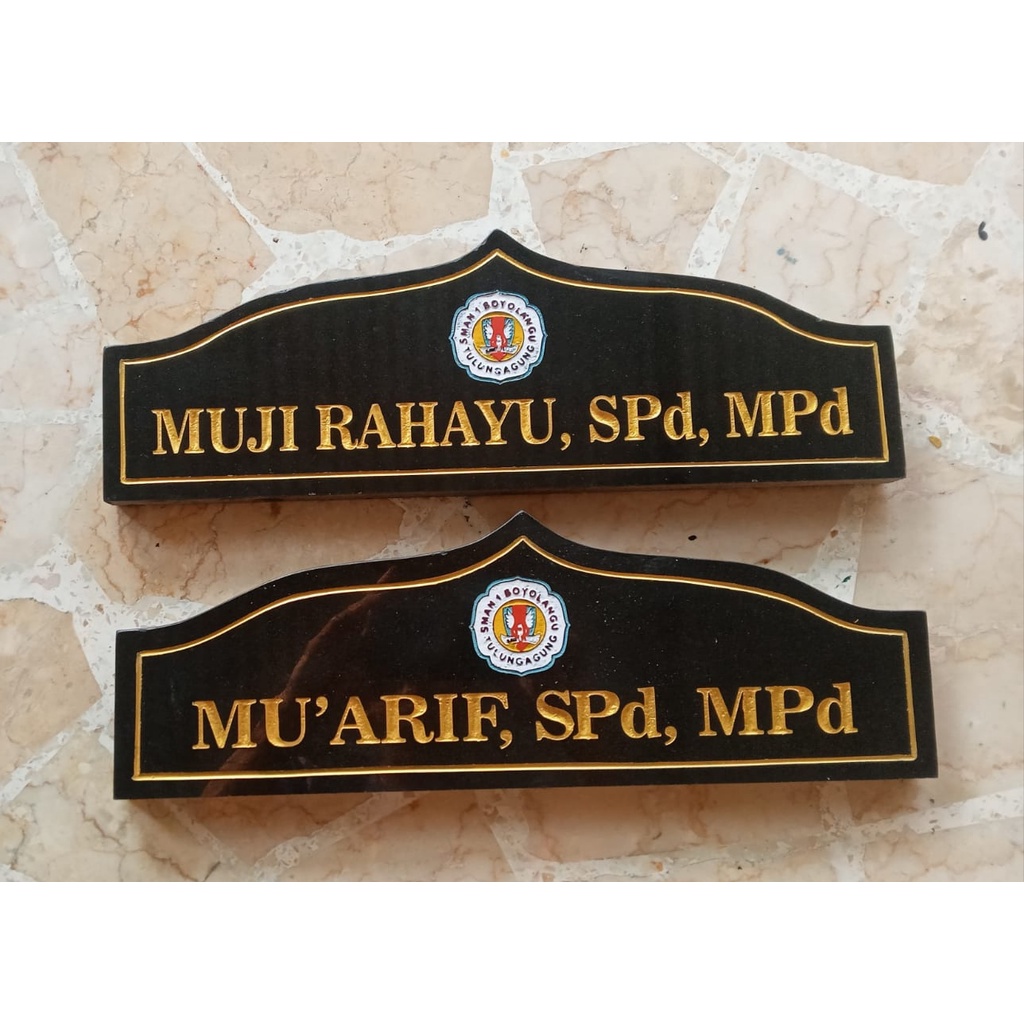 Jual Papan nama meja kantor instansi batu hitam andesit bisa reques ...