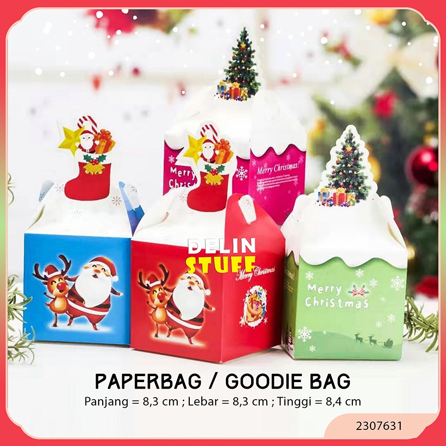Jual Paper Bag Natal Tebal Goodie Bag Natal Kotak Kado Natal Kotak ...