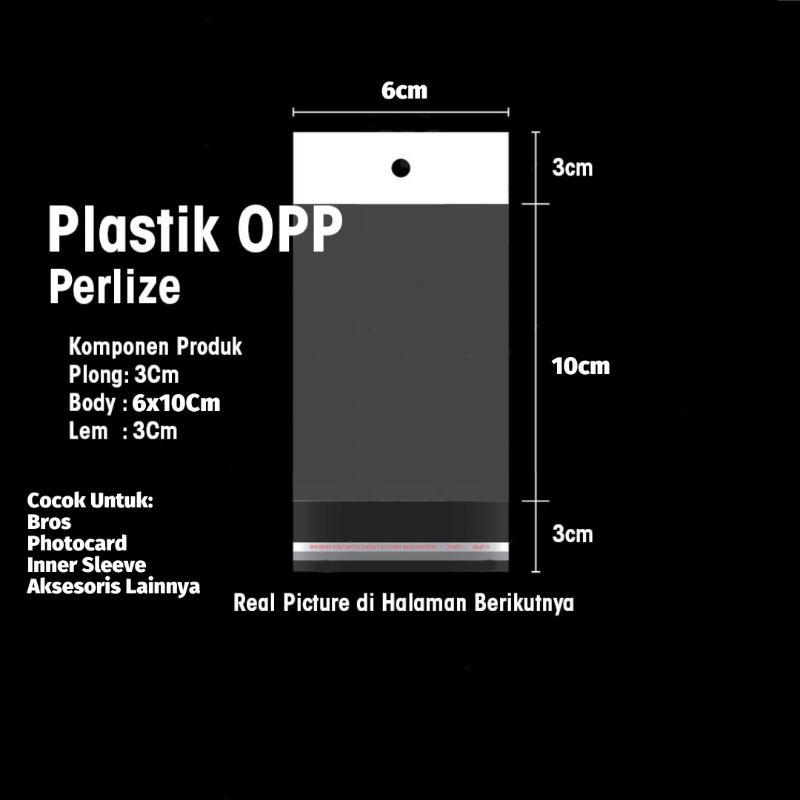 Jual [100pcs] Plastik Opp Perlize Ukuran 5x10+3Cm Perlize / 6x10+3Cm ...