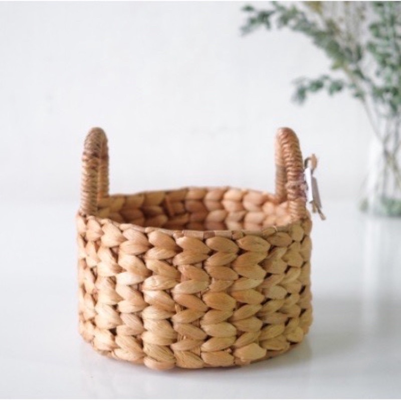 Jual Keranjang bulat anyaman enceng gondok /seagrass /banana / round ...