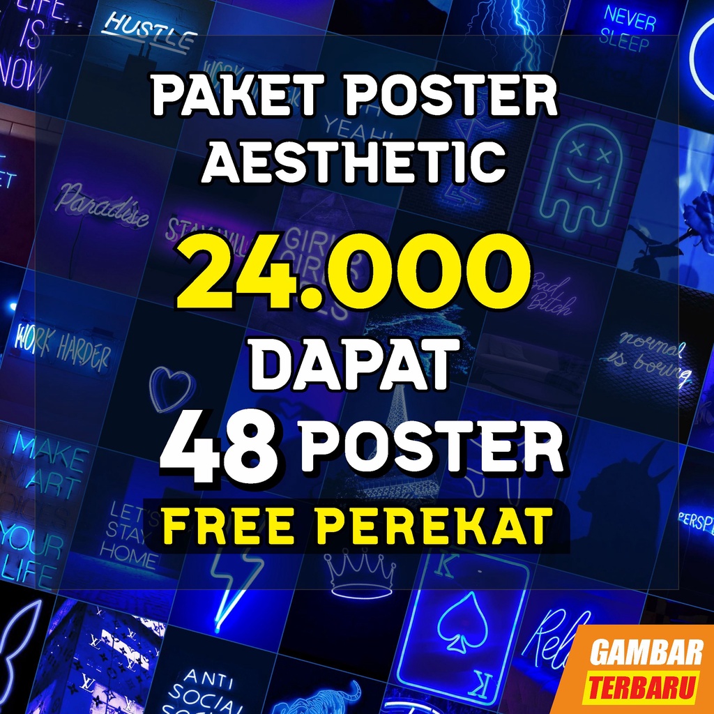Jual Poster Aesthetic Isi 48 Lembar Poster Dinding Kamar Cowok Aestetic ...