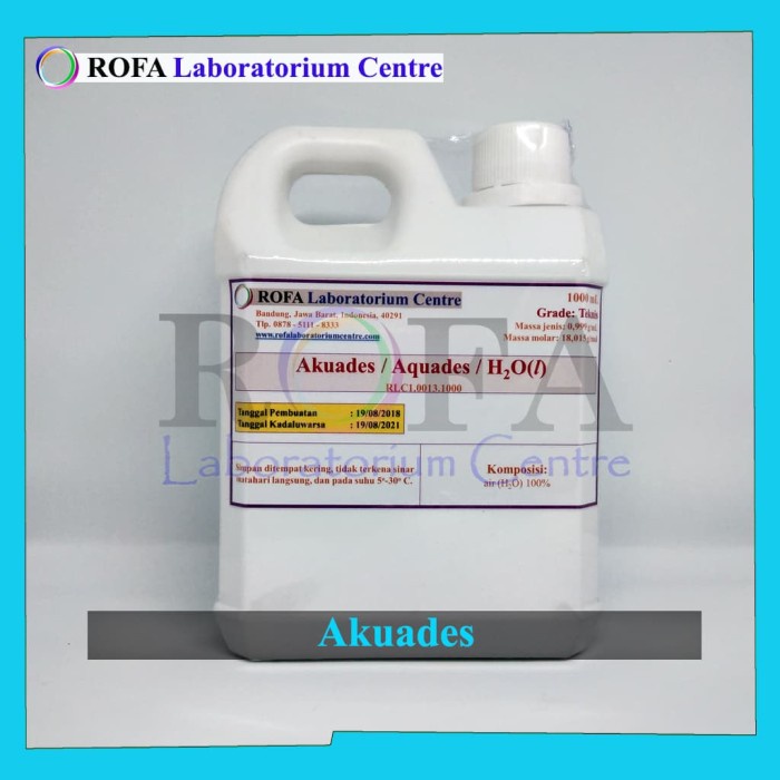 Jual Lab Akuades Aquades Air Murni H2O 20 L | Shopee Indonesia