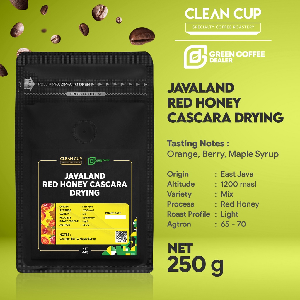Jual Kopi Clean Cup X GCD Javaland Red Honey Cascara Drying Whole Bean ...