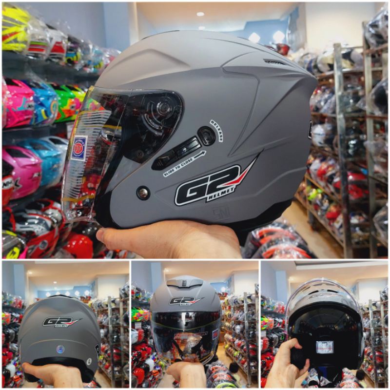 Jual HELM G2 OPTIMAX DARK GREY DOFF | Shopee Indonesia