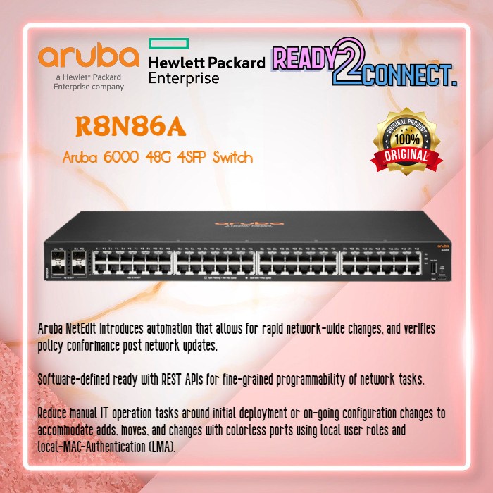 Jual HPE R8N86A Aruba 6000 48G 4SFP Switch | Shopee Indonesia