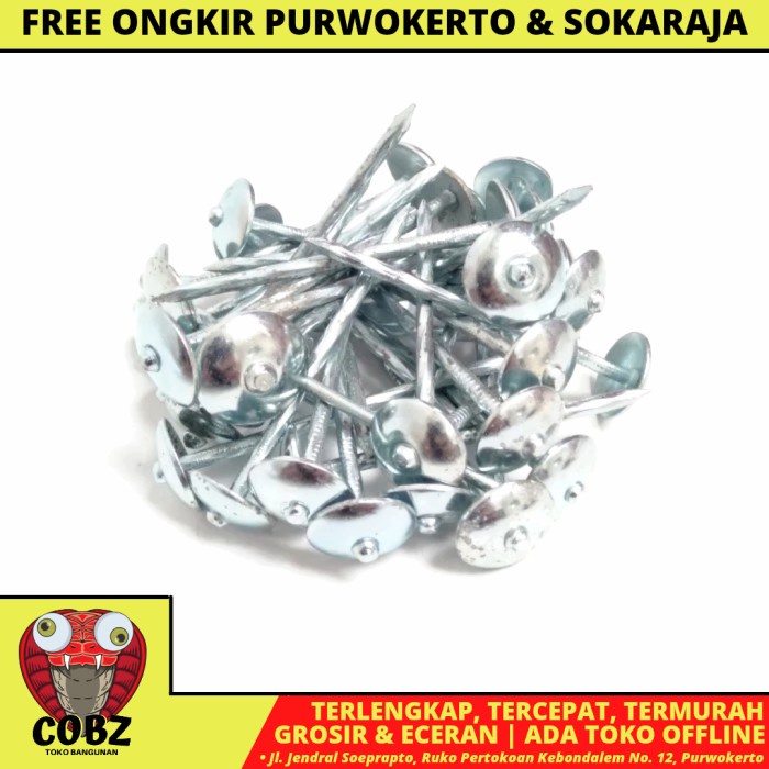 Jual 2 1/2 IN / NM Paku Kayu Payung Atap Seng Asbes Roofing Ulir KG ...