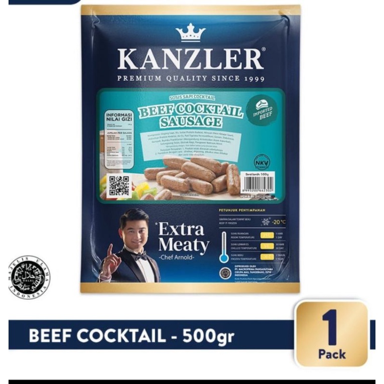 Jual KANZLER Sosis Beef Cocktail Sausage 500gr | Frozen Food | Masakan ...