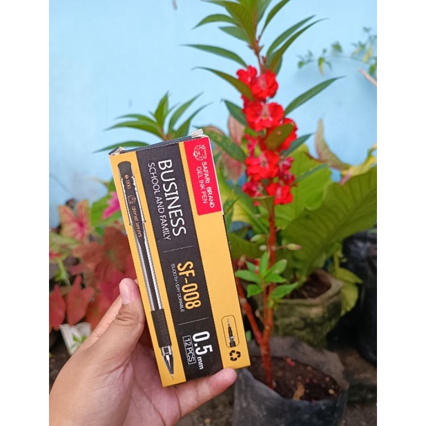 Jual Gel Pen / Pulpen / Pena Gel Safari SF-008 Black 0.5mm | Shopee Indonesia