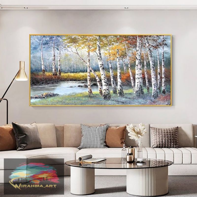 Jual Lukisan pemandangan Eropa texture modern art 150x80cm plus BingKai ...