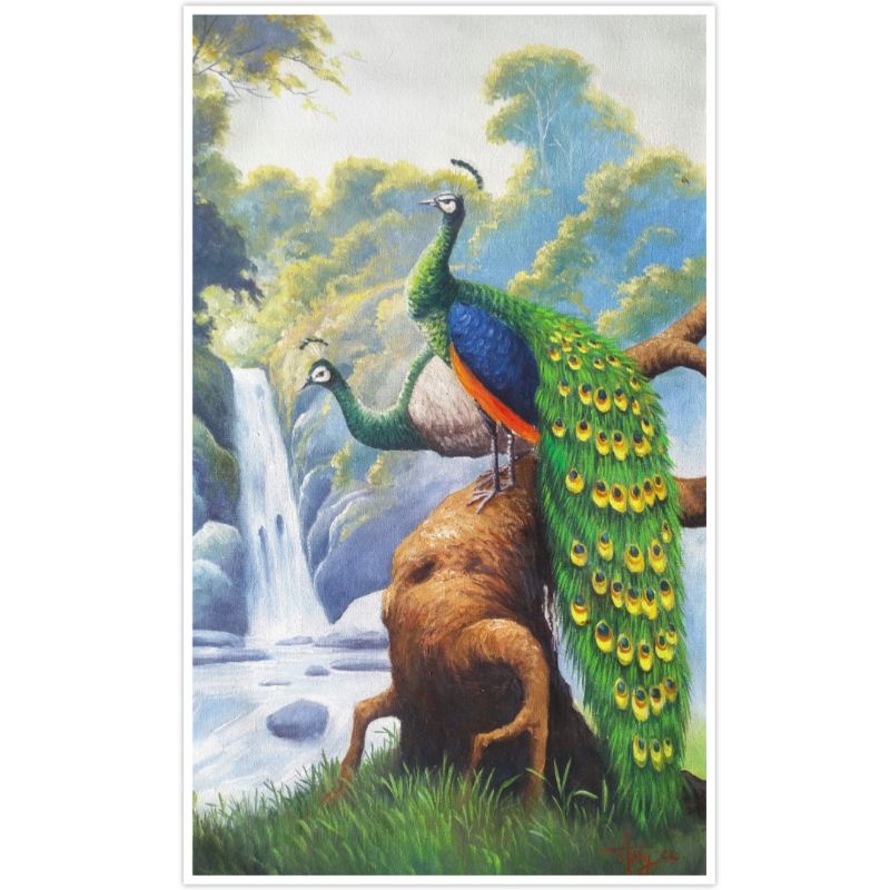 Jual Lukisan Burung Merak 60 x 100 cm | Shopee Indonesia