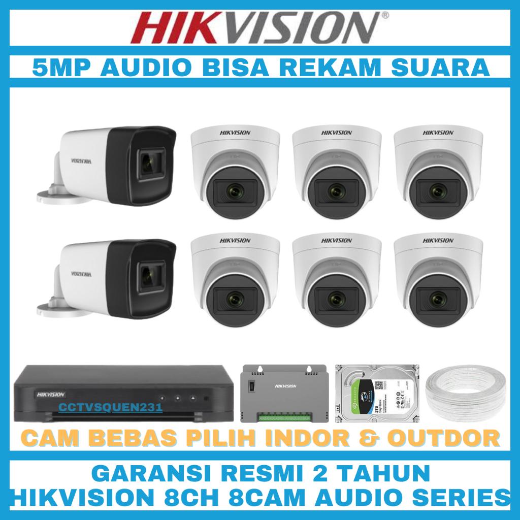 Jual PAKET CCTV HIKVISION AUDIO SERIES 5MP 8 CHANNEL 8 KAMERA TURBO HD CAMERA CCTV KOMPLIT ...