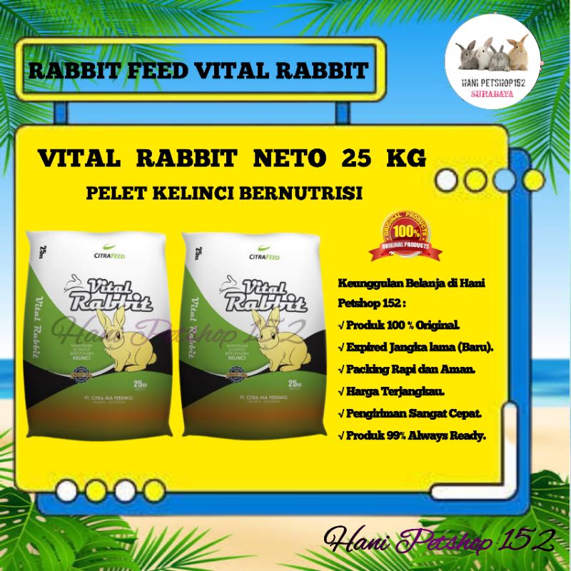 Jual (SHOPEE,GRAB/GOJEK) MAKANAN /PELET KELINCI CITRA FEED VITAL RABBIT ...