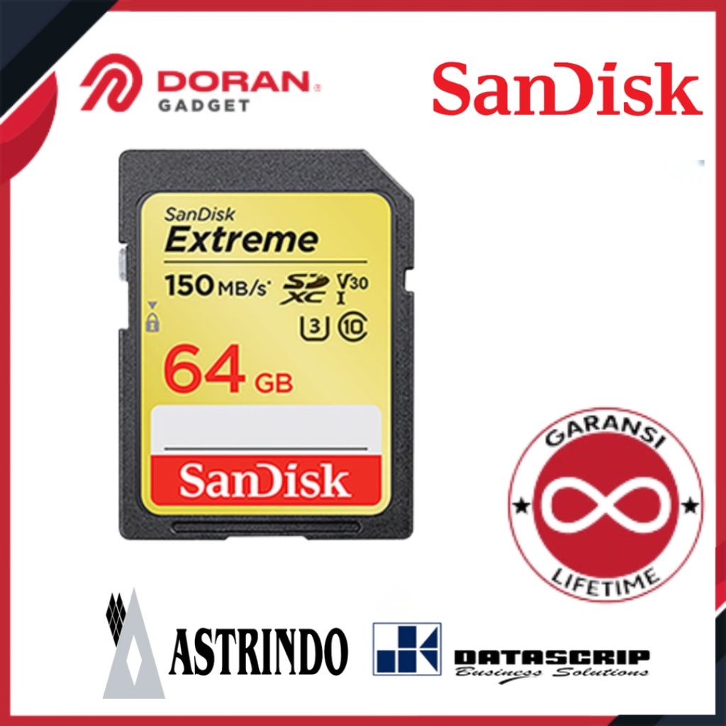 Jual Sandisk SD Card 64GB CL10 170Mbps Extreme Memory Card 64GB ...