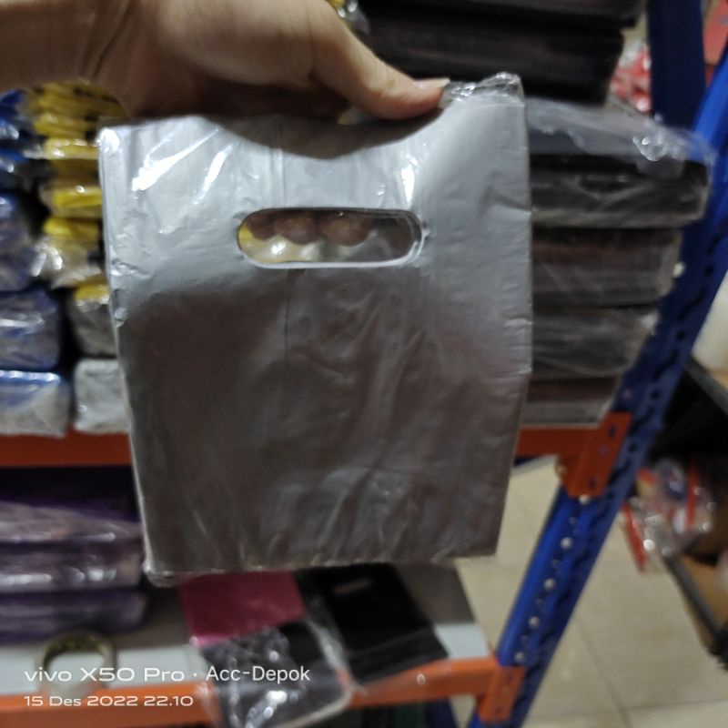 Jual isi 100 PCS Kantong Plastik Pond Packing Shop 25X35 Oval Plong ...