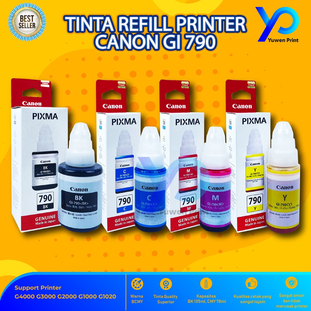 Jual Tinta Canon GI-790 Refill Untuk Printer G1000 G1010 G2000 G2010 ...