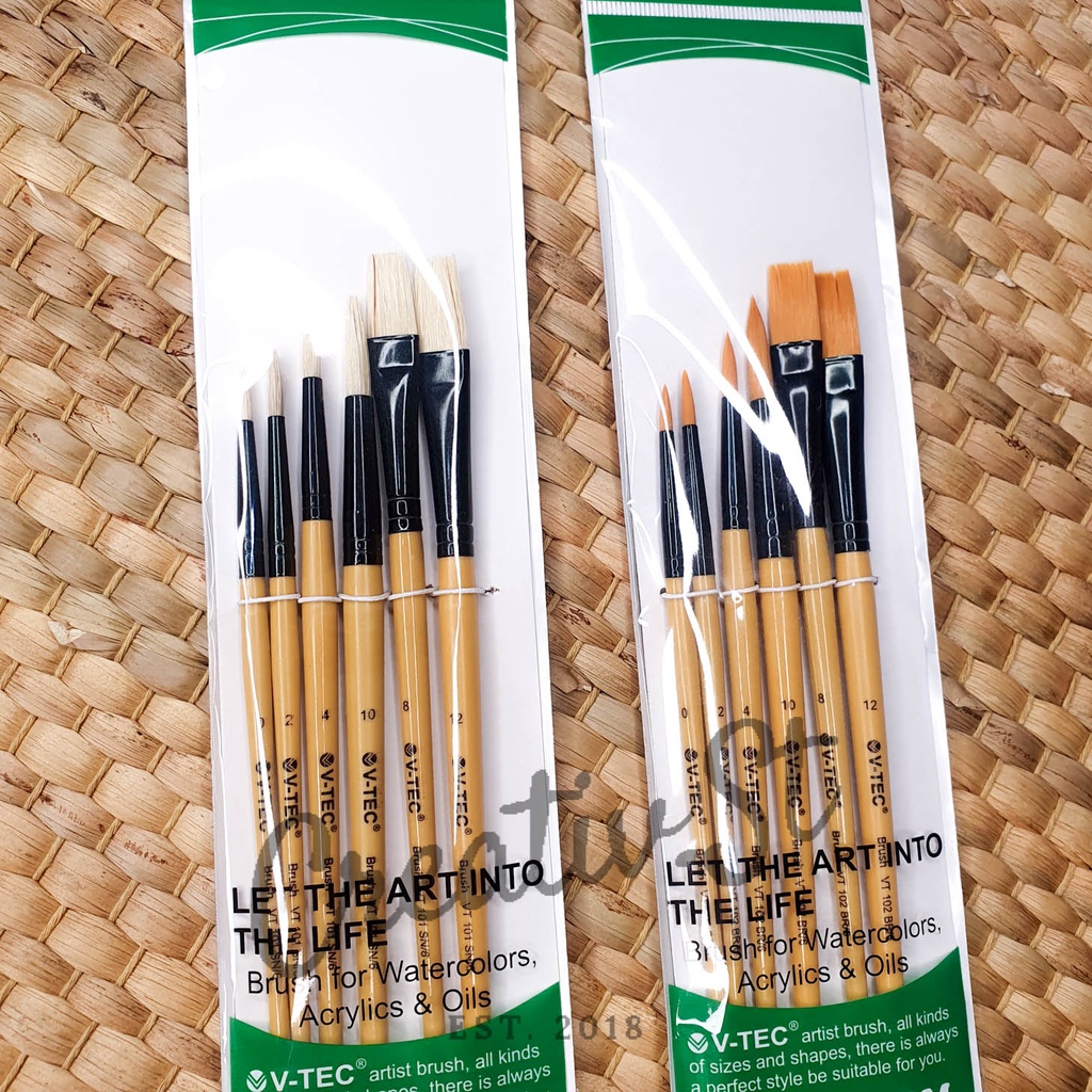 Jual V-TEC Kuas Lukis Set Cat Akrilik Minyak Air Paint Brush Acrylic ...
