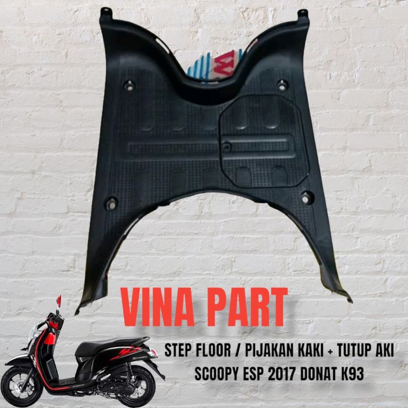 Jual step floor cover lantai bordes pijakan kaki atas dan tutup aki scoopy esp new k93 hitam ...